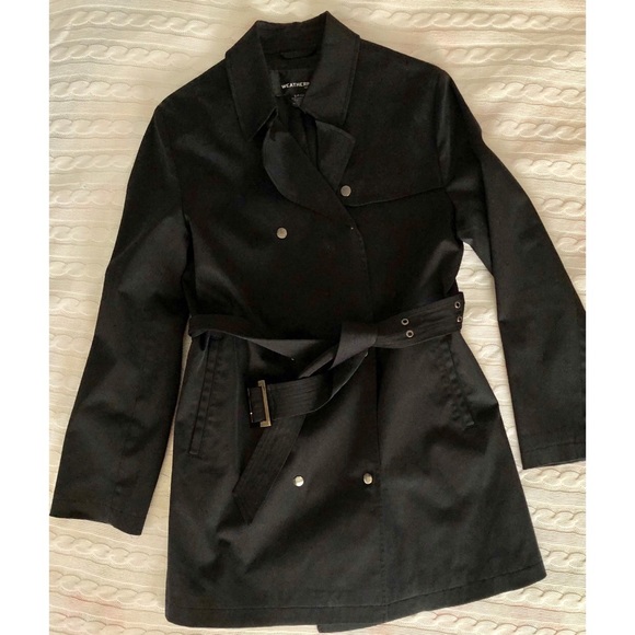 Weatherproof | Jackets & Coats | Weatherproof Black Trenchcoat Belt ...